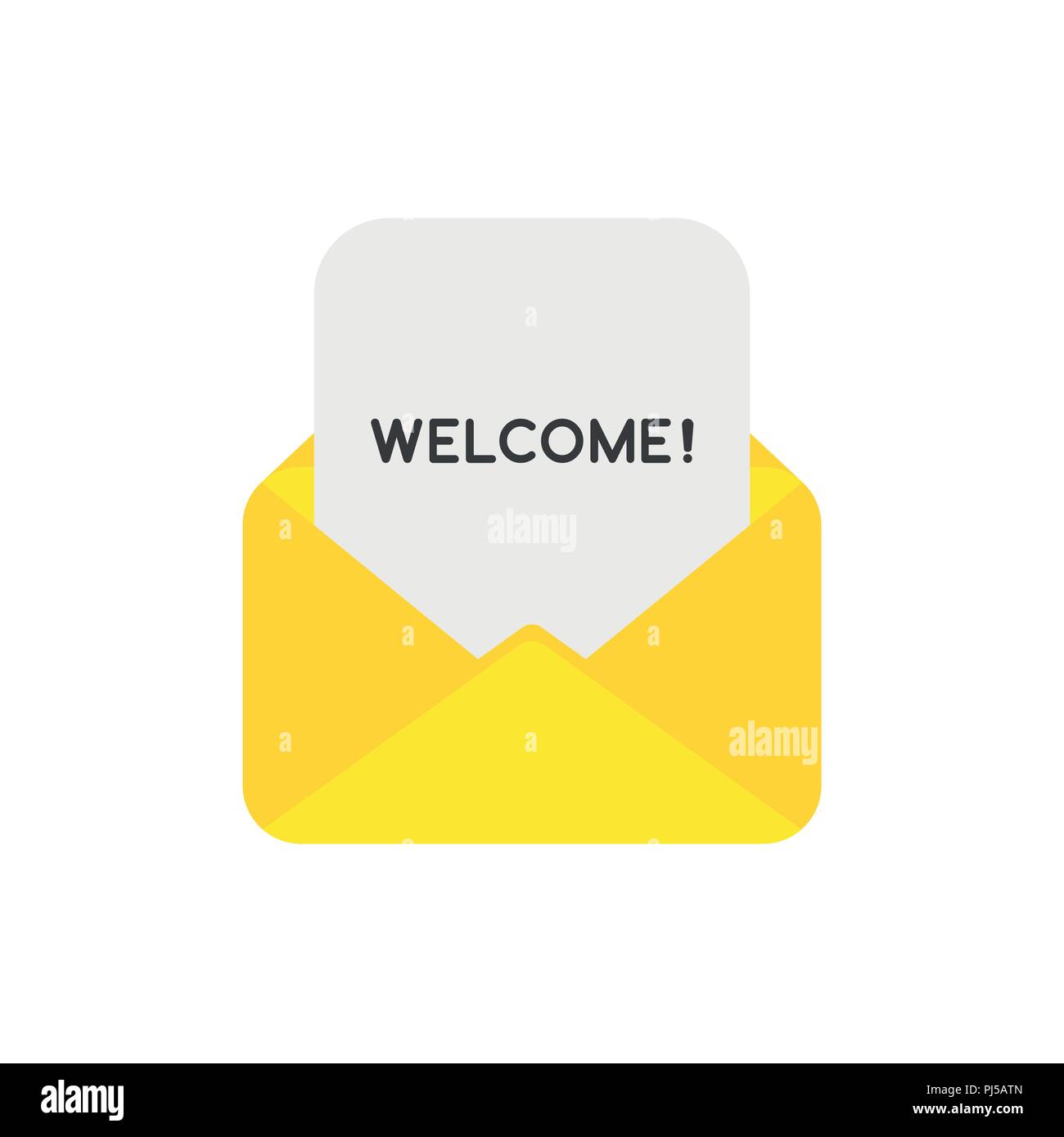 Vector illustration icon concept of welcome paper inside mail envelope ...