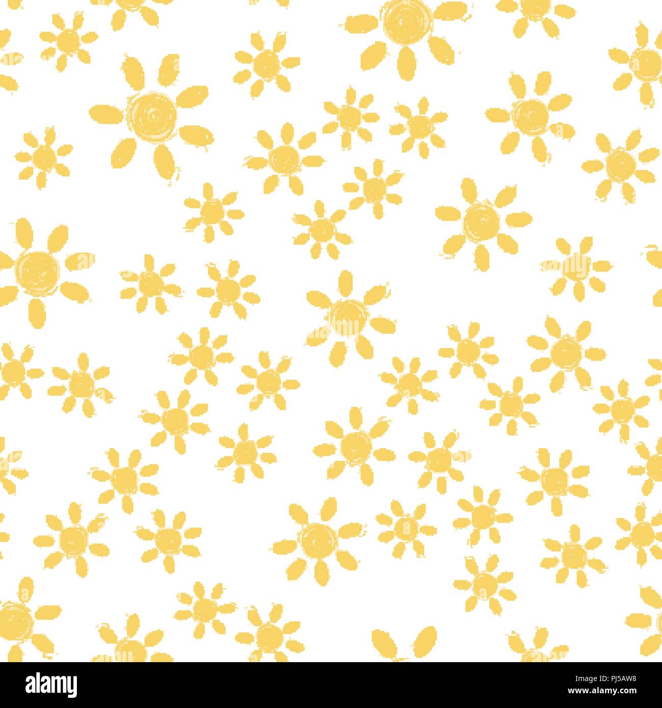Sun seamless pattern background. flat vector illustration. Sun with ray ...