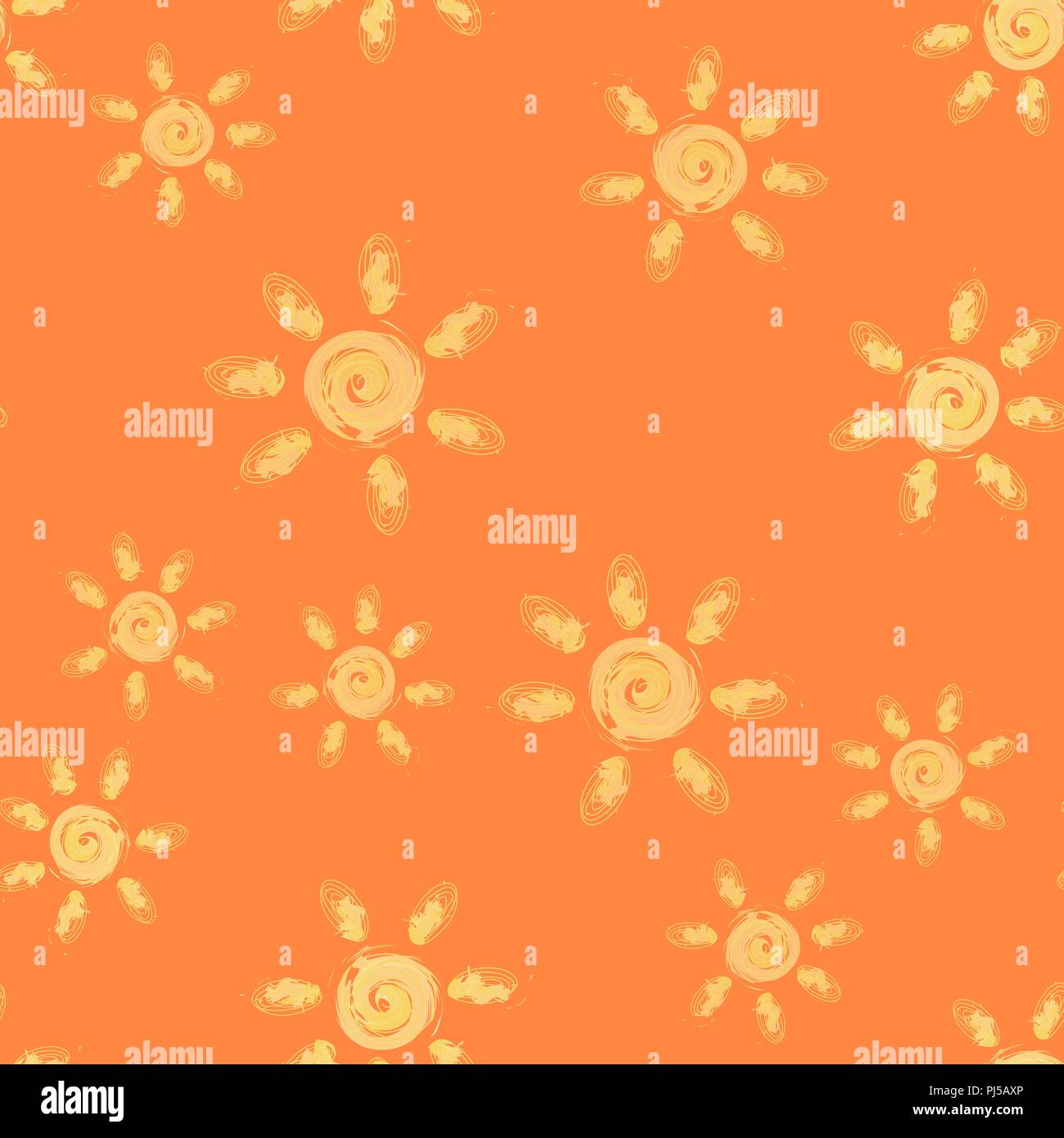 Sun seamless pattern background. flat vector illustration. Sun with ray ...