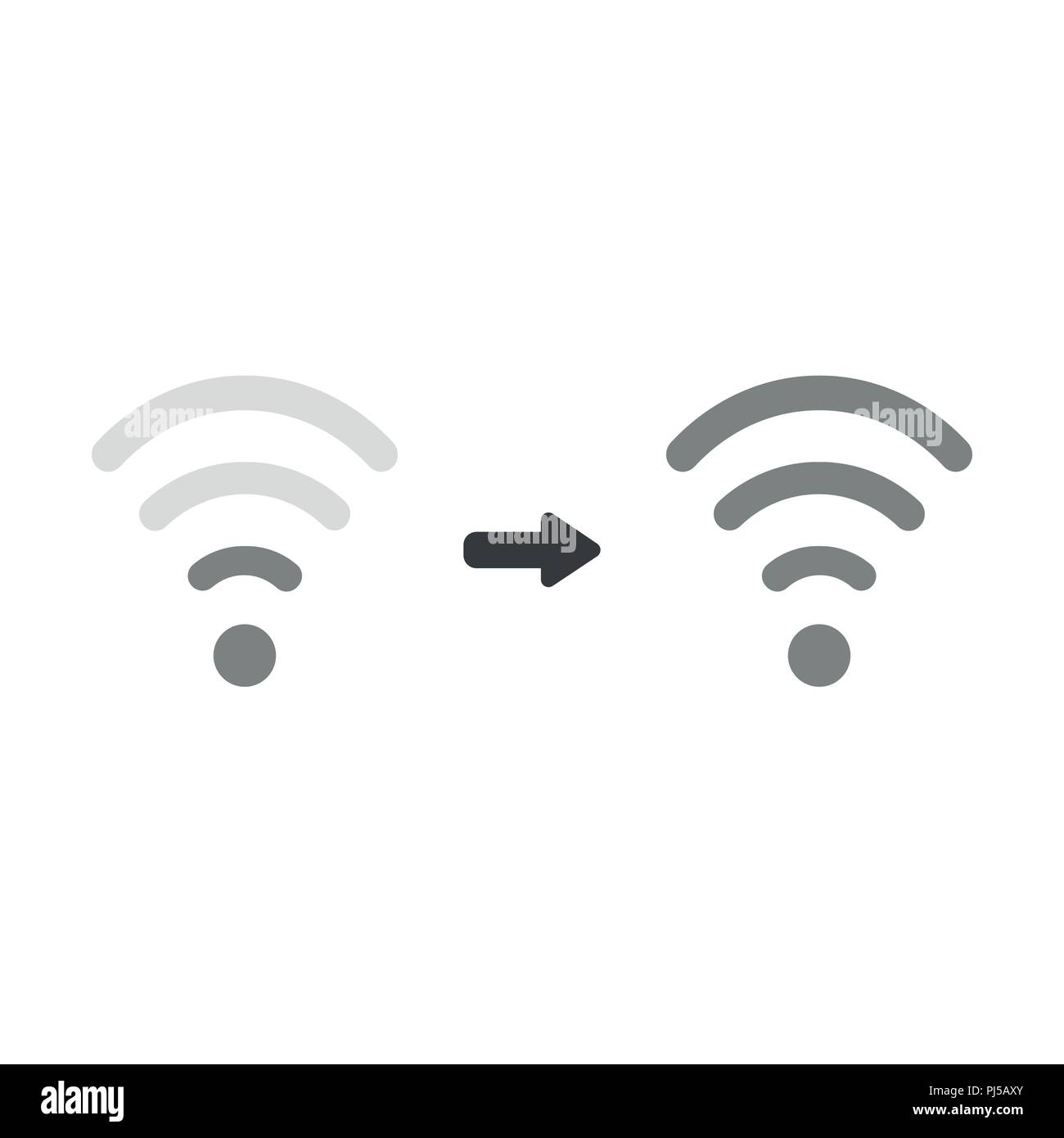 Vector illustration icon concept of low and high wifi wireless signals ... Vector illustration icon concept of low and high wifi wireless signals ...