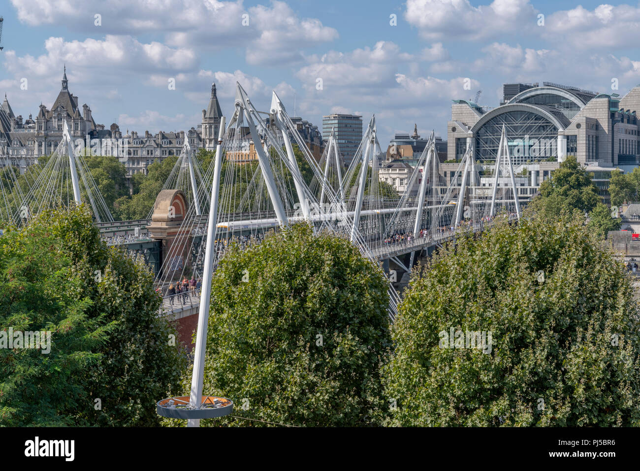 Hungerford bridge and Charing Cross station from the top of the ...