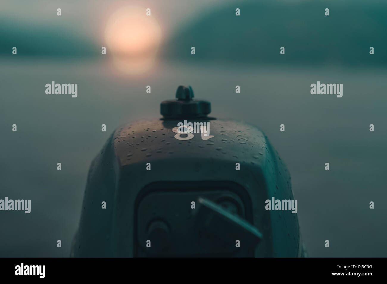 motor on the back of sailing boat Stock Photo - Alamy