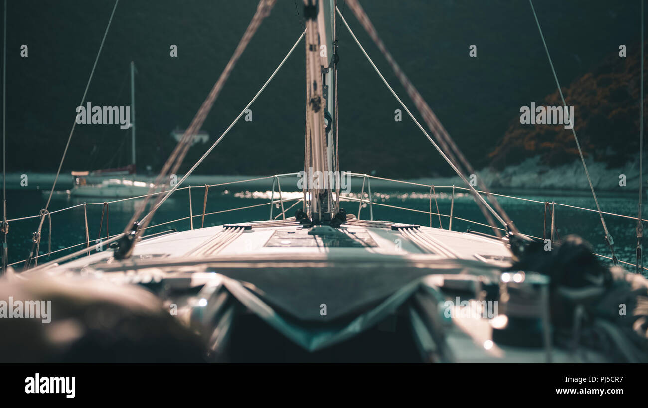 Sailing Boat action Stock Photo - Alamy