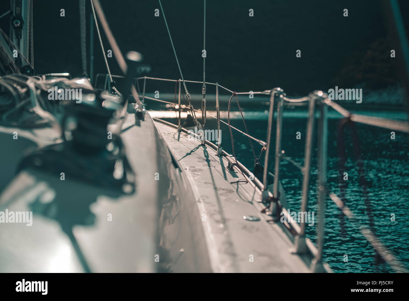 Sailing Boat action Stock Photo - Alamy