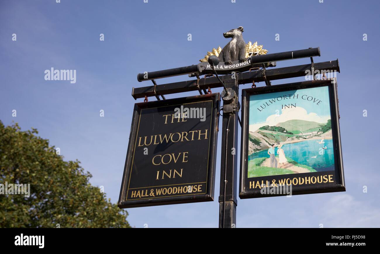 Lulworth Cove Inn Pub Sign; MaIn Road Lulworth Cove Wareham Dorset ...