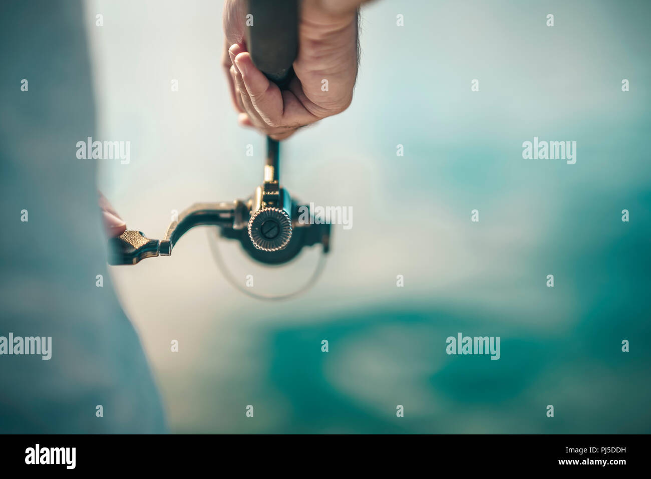 fishing rod from back Stock Photo - Alamy