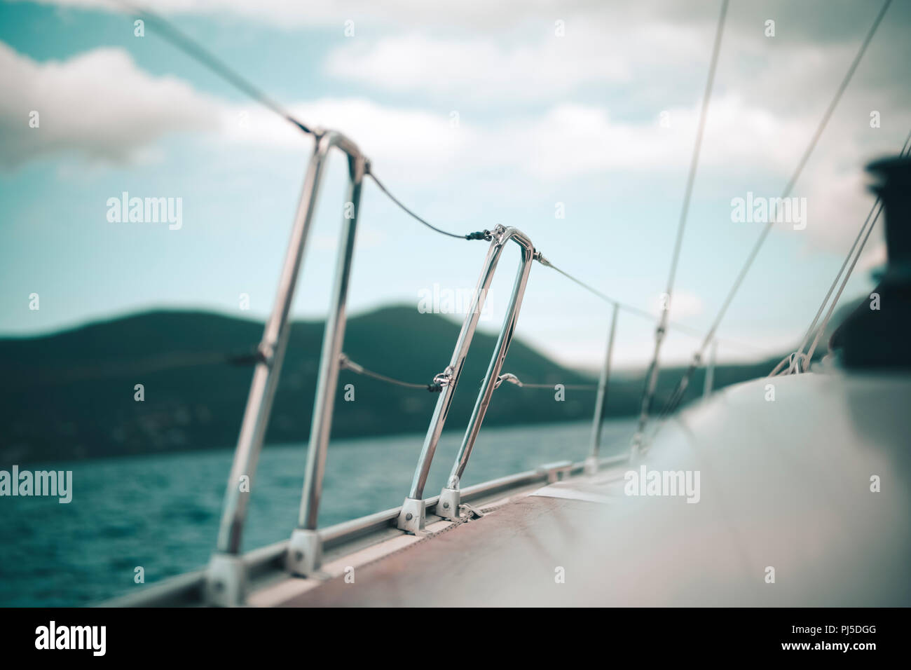 Sailing Boat action Stock Photo - Alamy