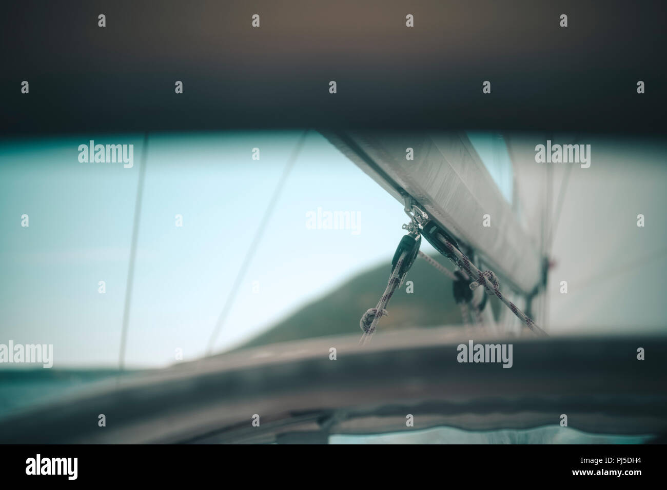 Sailing Boat action Stock Photo - Alamy