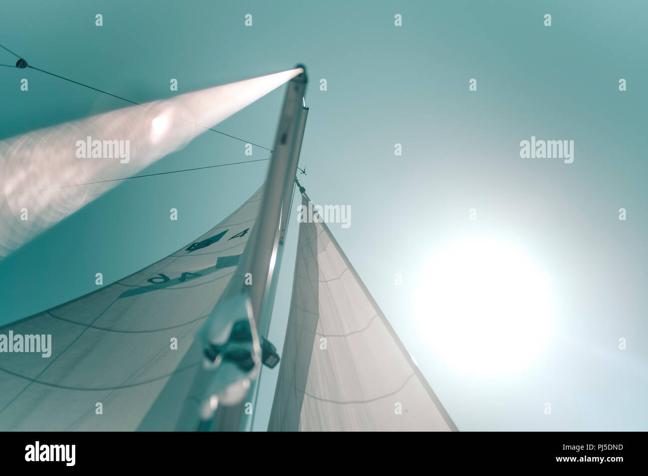 Sailing Boat action Stock Photo - Alamy