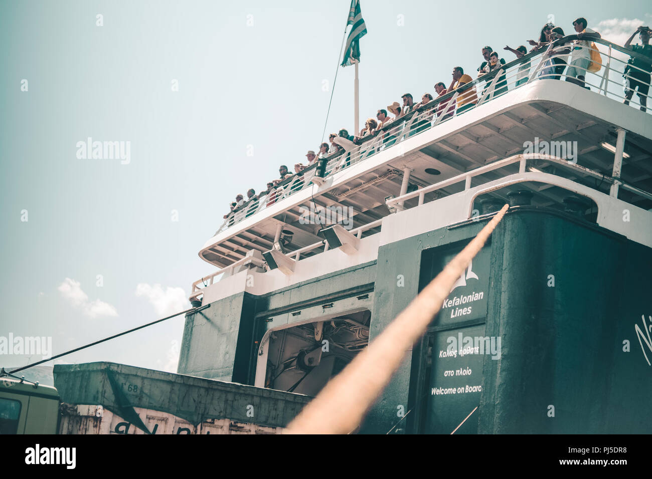 big ferry docking Stock Photo - Alamy
