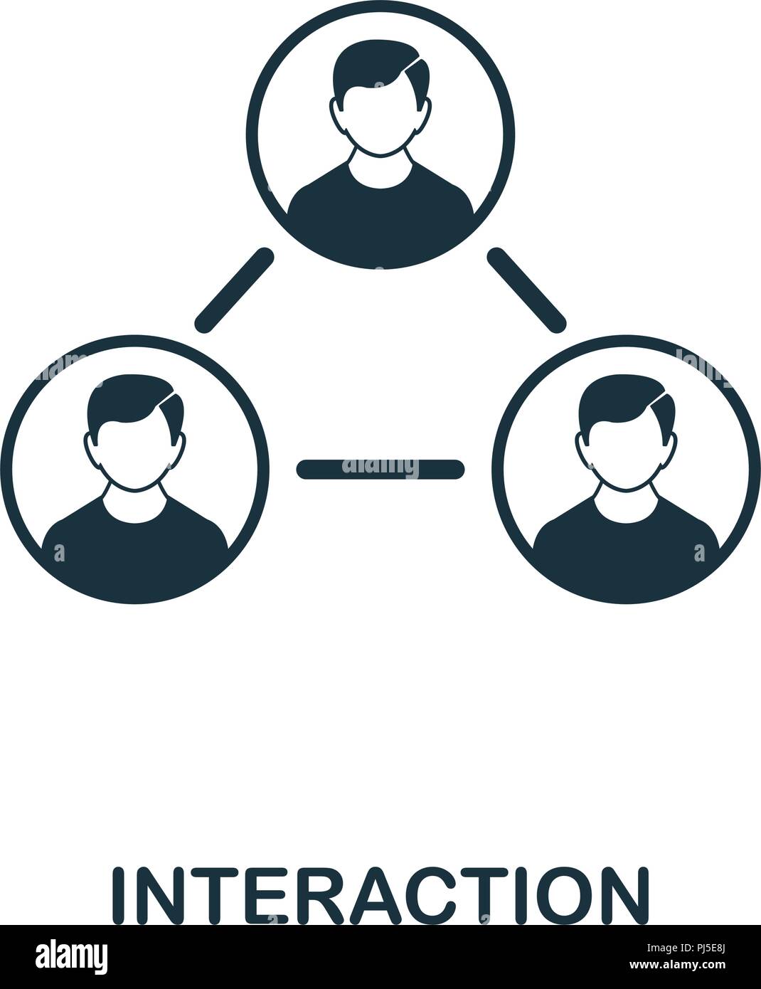 Interaction icon. Monochrome style design from management collection ... Interaction icon. Monochrome style design from management collection ...