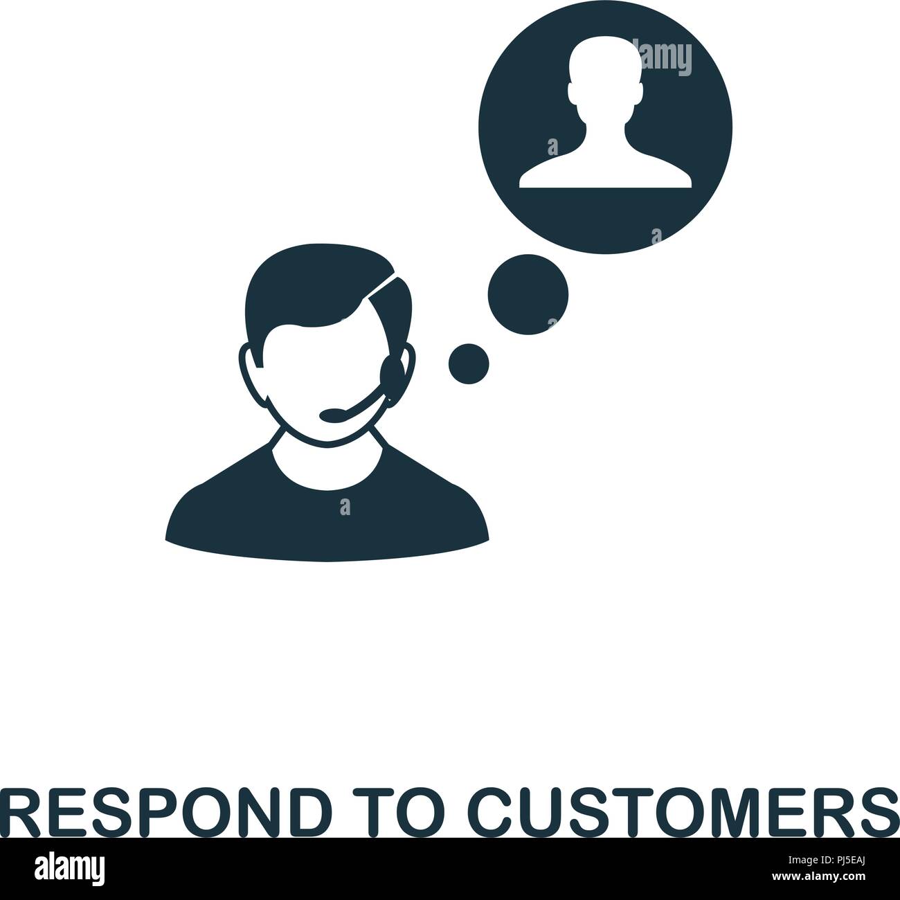 Respond To Customers icon. Monochrome style design from management ...