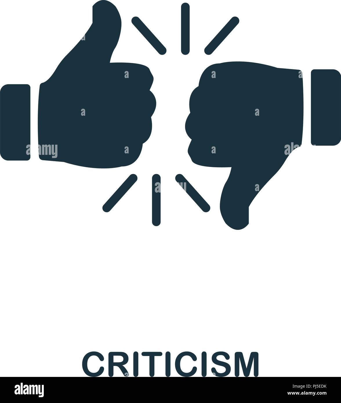 Criticism icon. Monochrome style design from management collection. UI ...