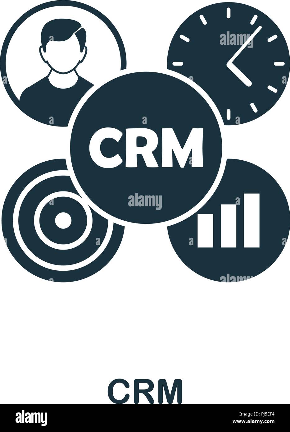 CRM icon. Monochrome style design from management collection. UI. Pixel ...