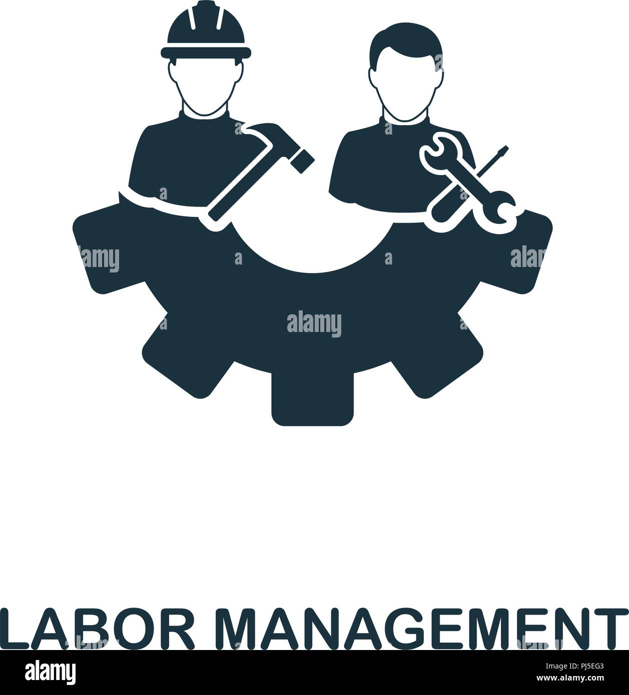 Labor Management Icon Monochrome Style Design From Management Collection Ui Pixel Perfect