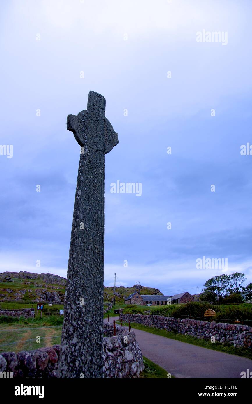 Stone Cross on Iona Stock Photo - Alamy