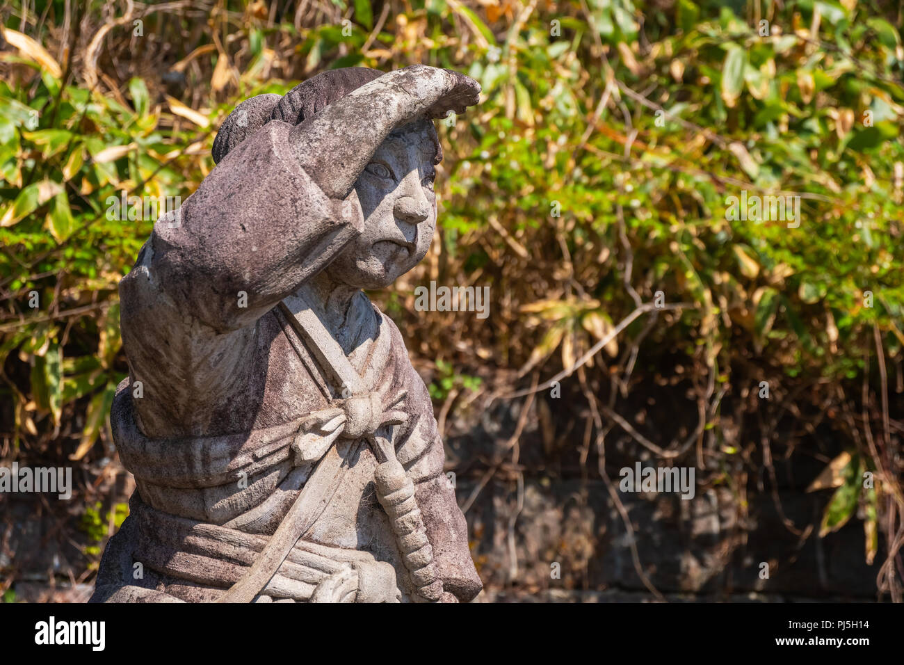 AIZUWAKAMATSU, JAPAN - APRIL 21 2018: The grave site of Byakkutai ...