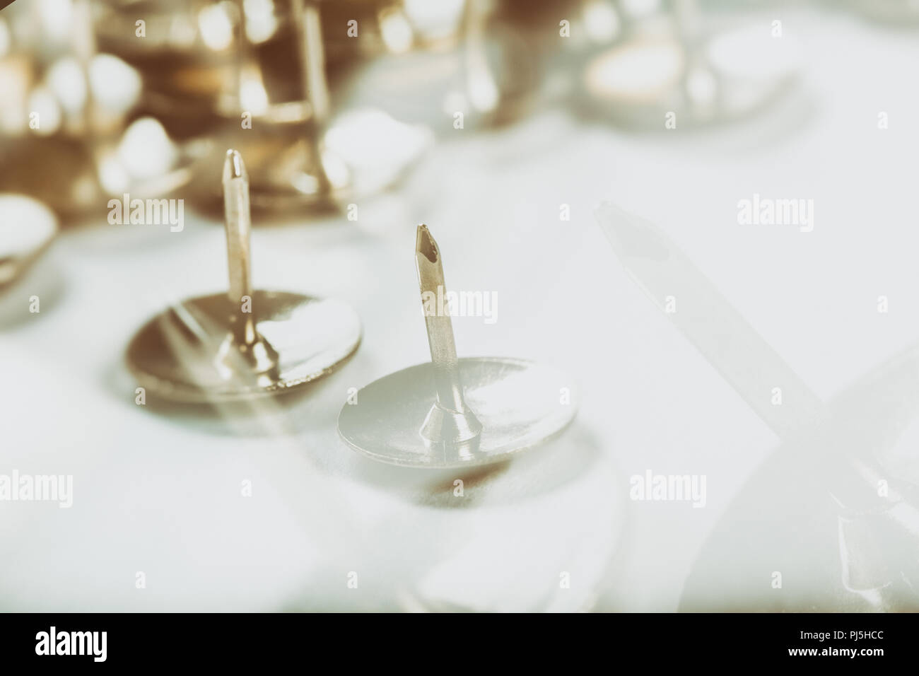 Group Of Metal Thumb Tacks for background Stock Photo - Alamy