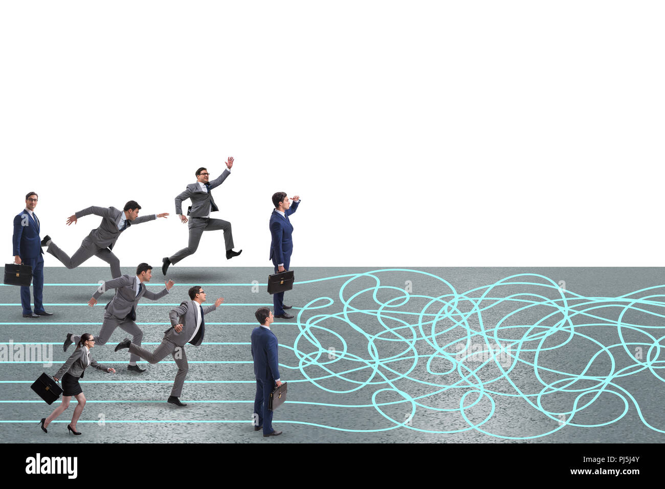 Business people in uncertainty concept Stock Photo - Alamy