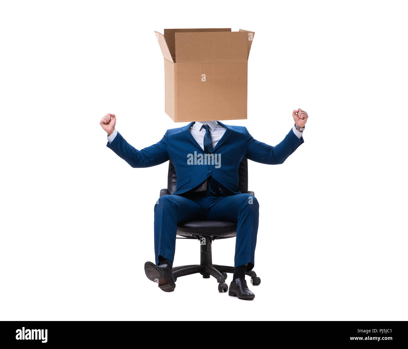 Man cardboard box on head Cut Out Stock Images & Pictures - Alamy