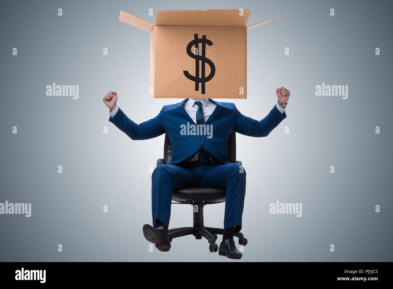 Excited businessman cardboard box hi-res stock photography and images ...