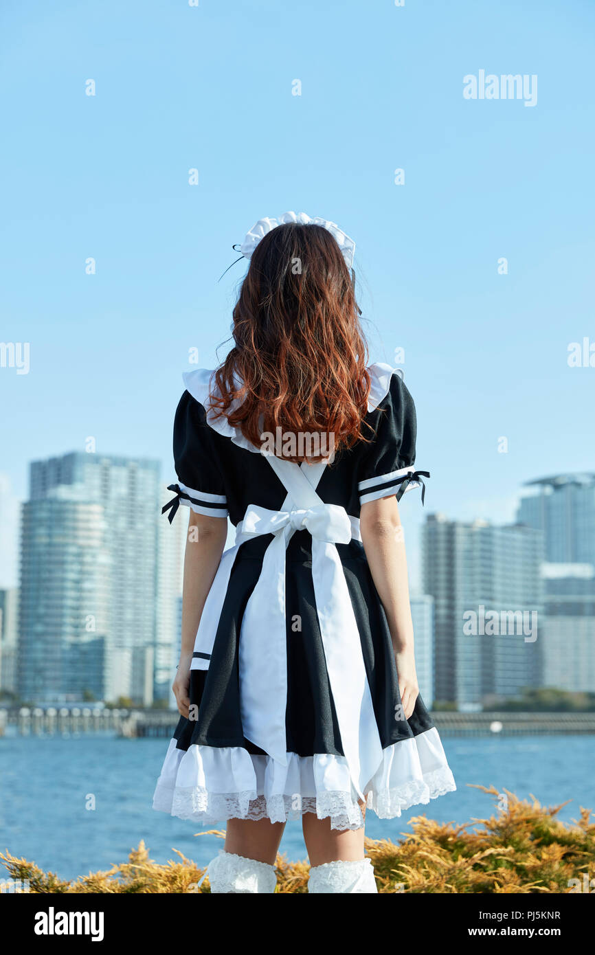 Japanese maid cosplay Stock Photo - Alamy