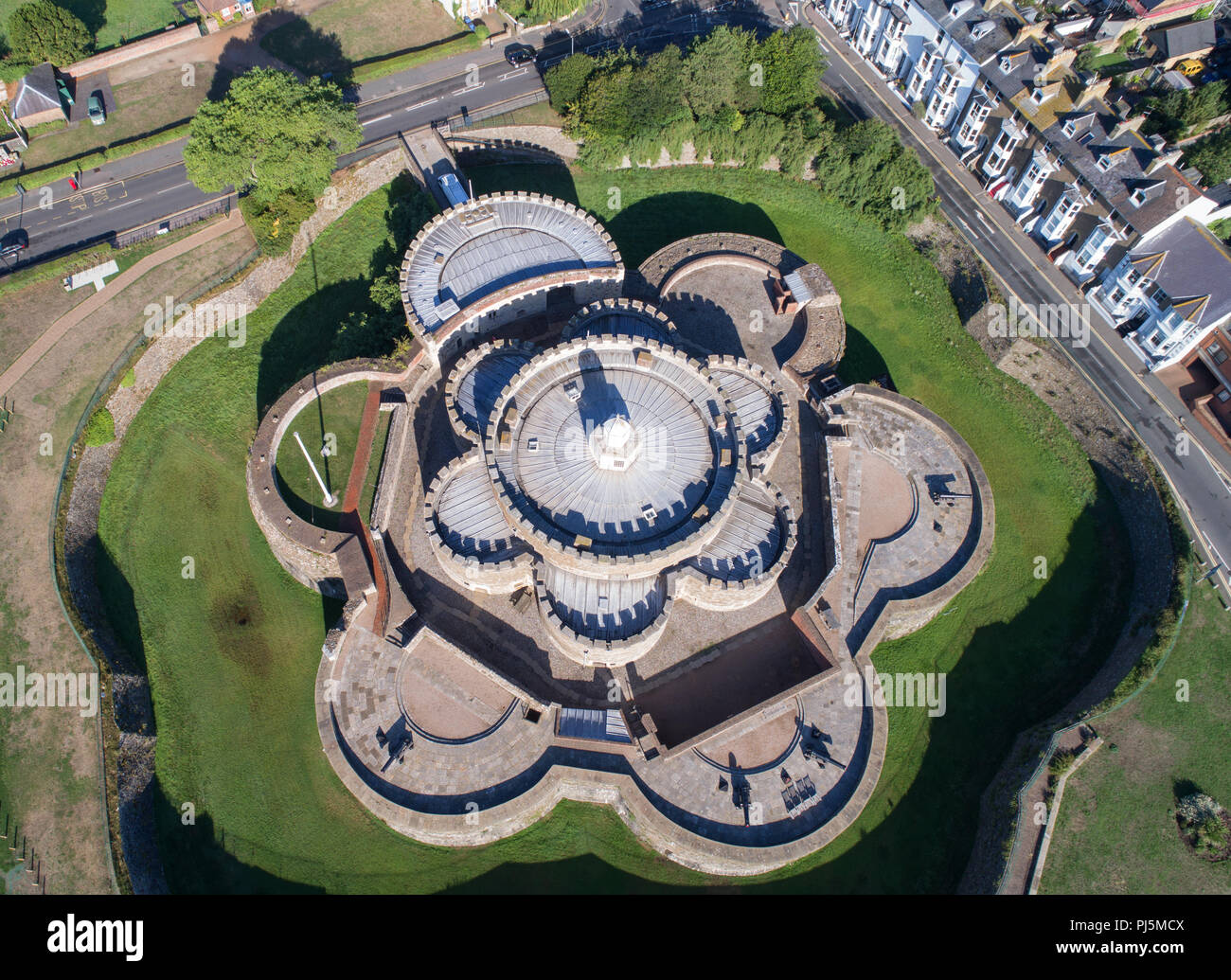 aerial view of deal castle on the kent coast Stock Photo - Alamy
