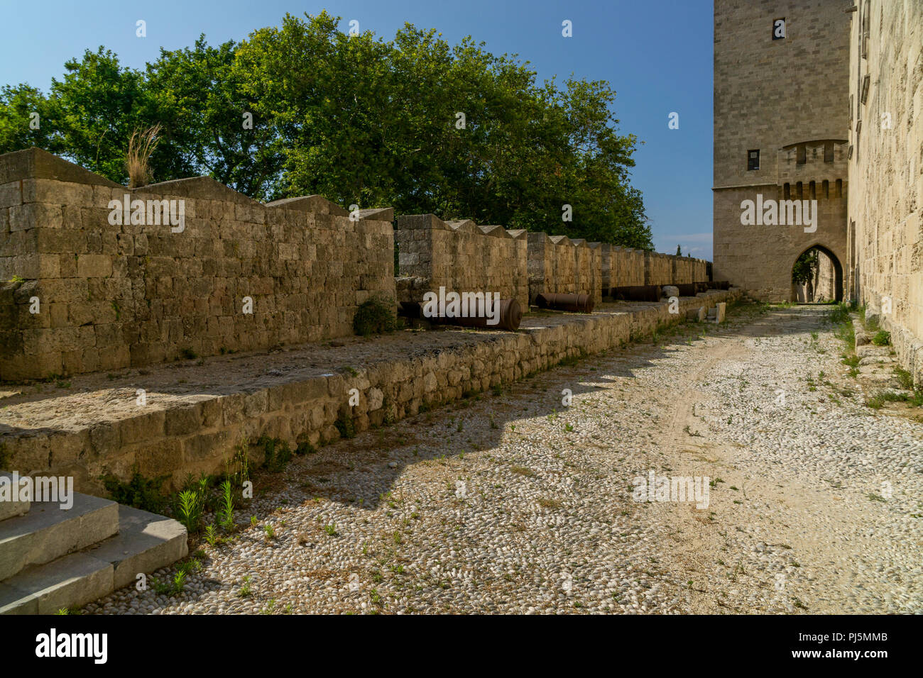 Fortification wall from the Grand Master building, Rhodes Greece Stock ...
