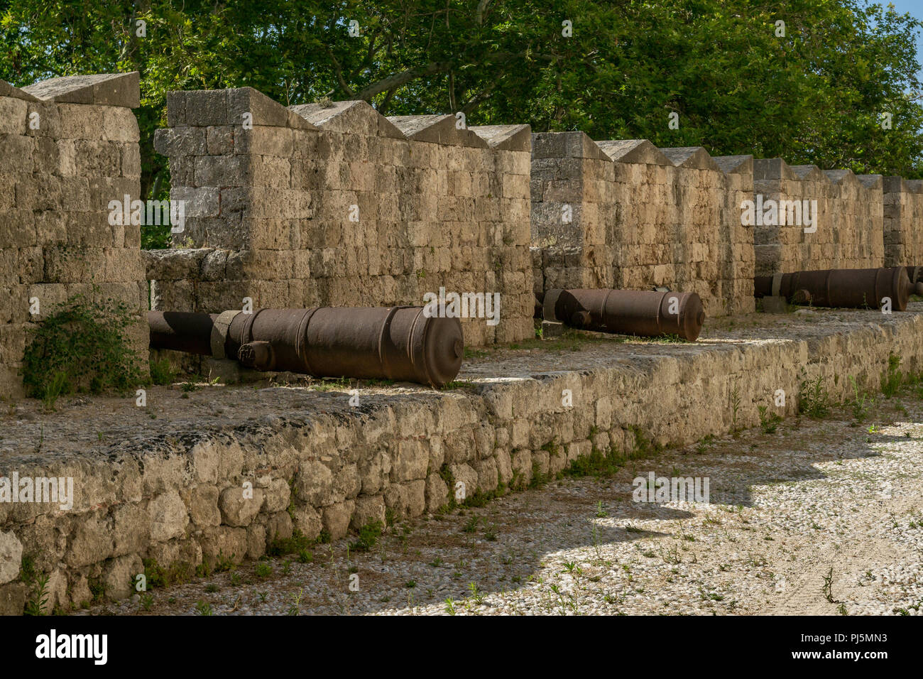 Fortification wall from the Grand Master building, Rhodes Greece Stock ...