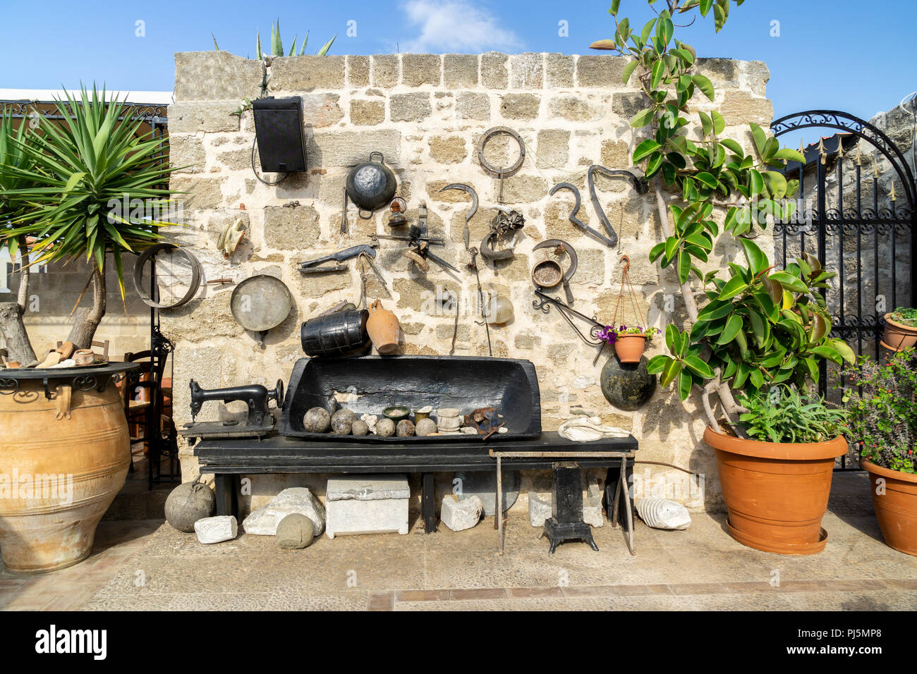 Collection of old tools, Rhodos Greece Stock Photo - Alamy