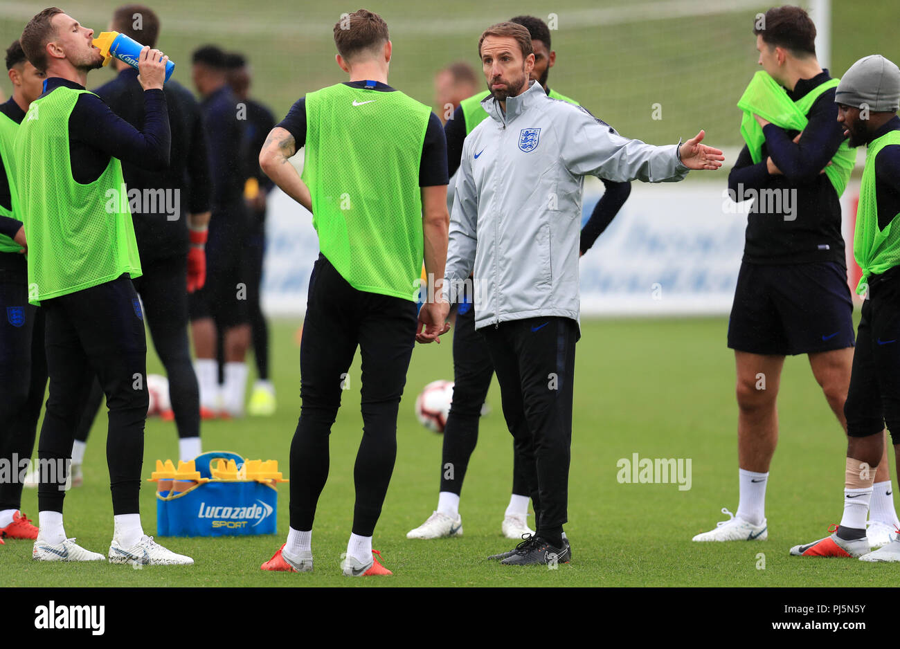 England manager Gareth Southgate during a training session at St ...