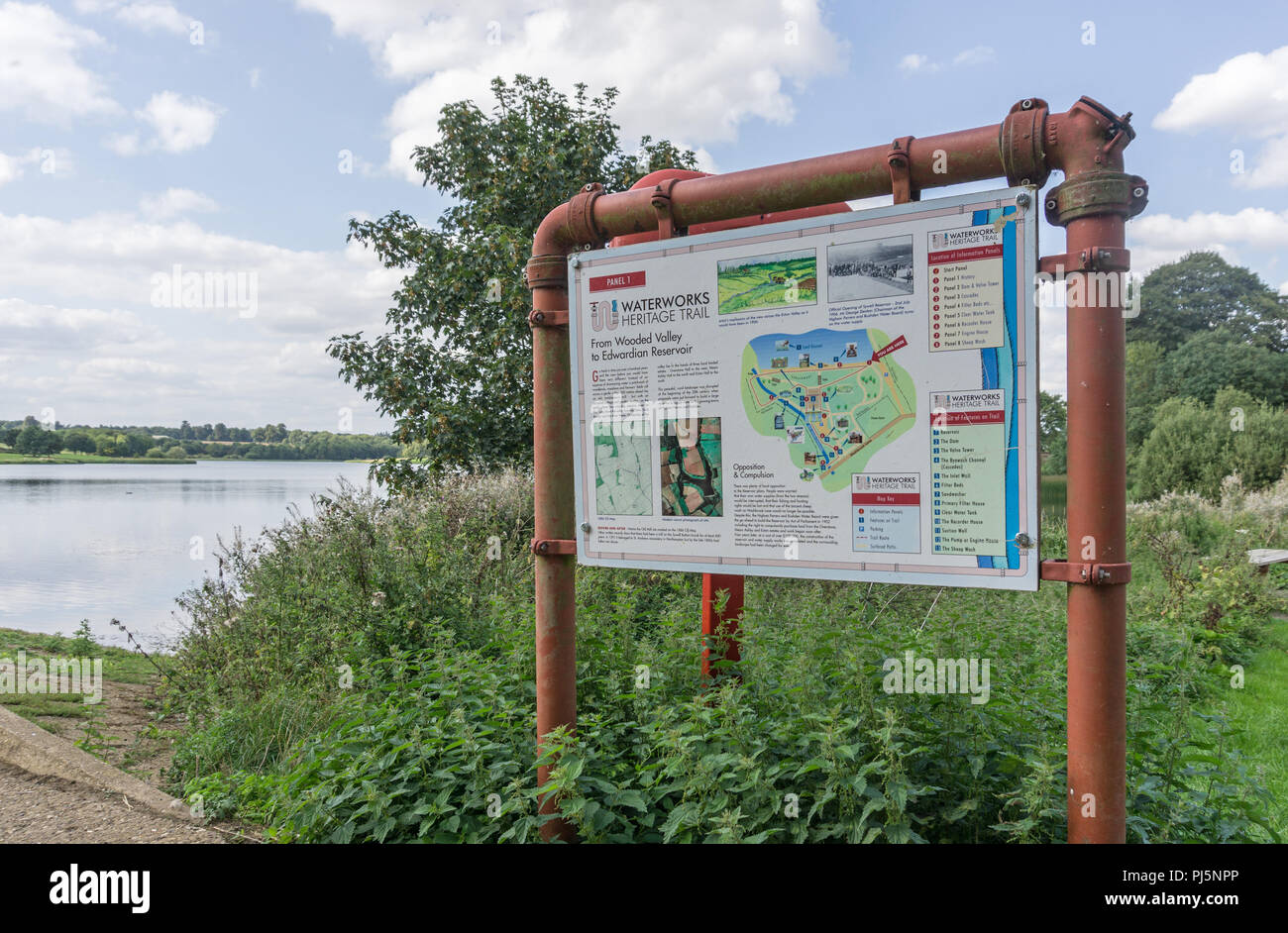 Information sign at Sywell Reservoir, part of Sywell Country Park ...