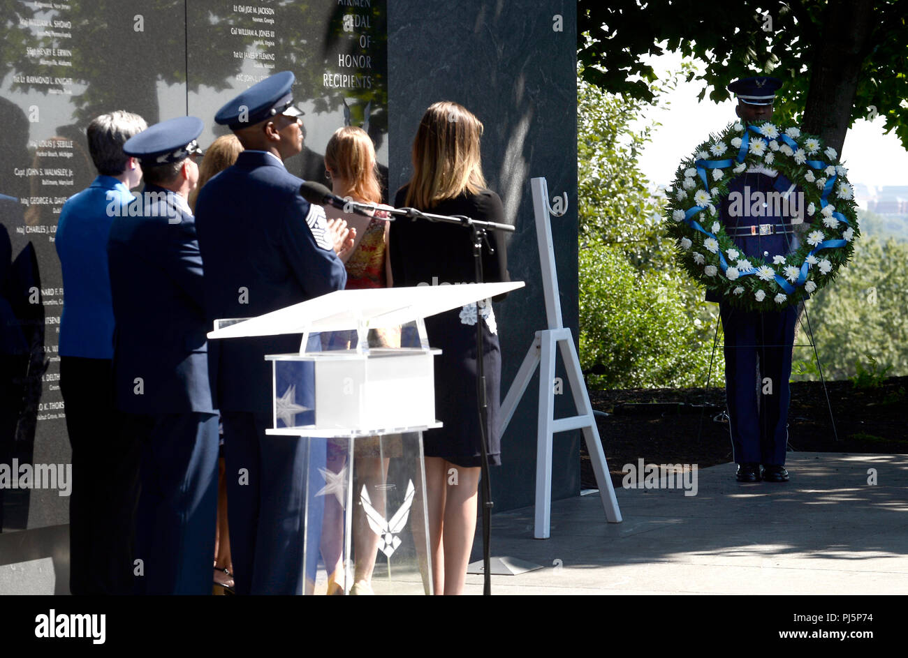The ceremonial laying of the wreath during U.S. Air Force Tech. Sgt ...
