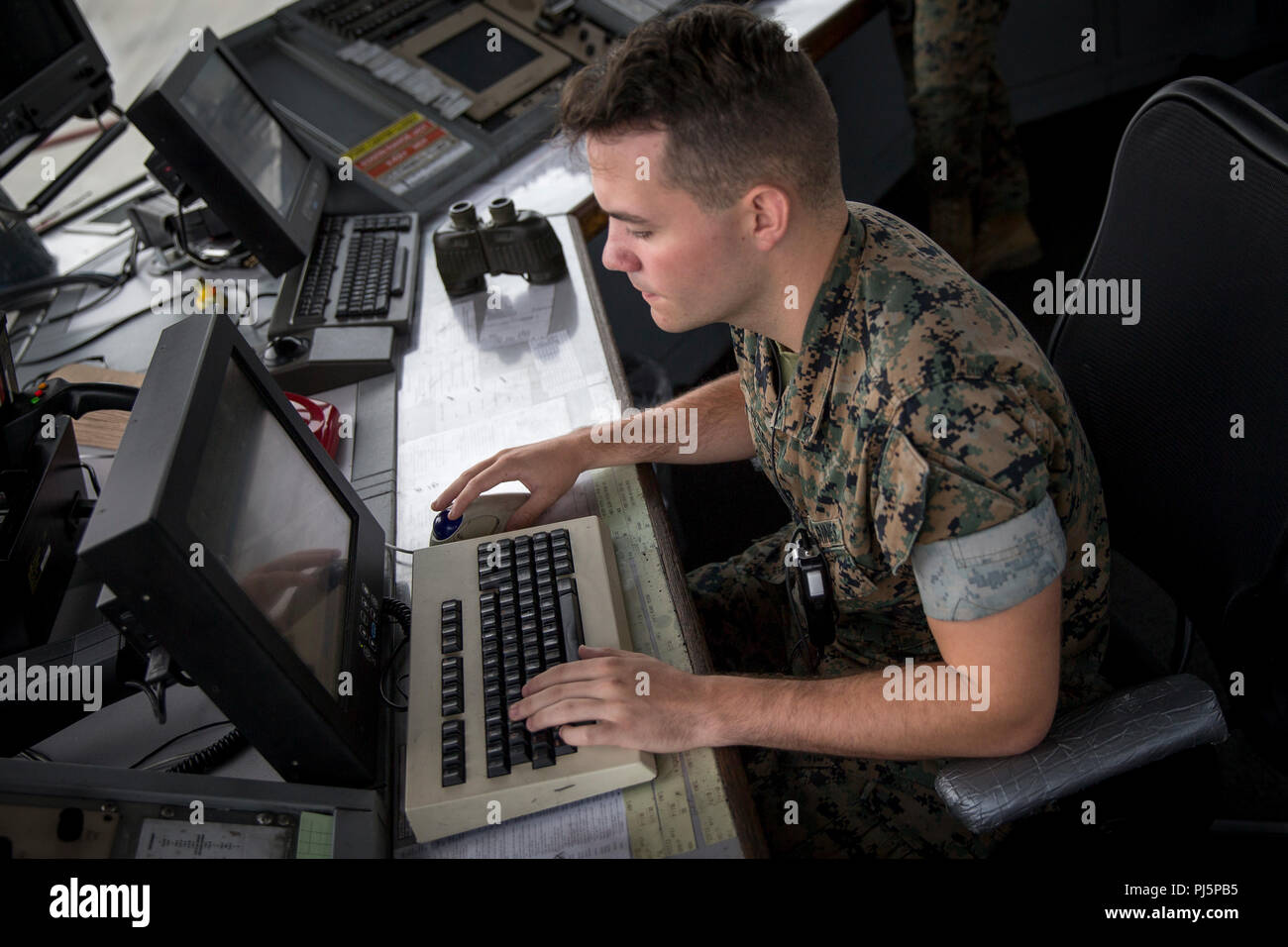 U.S. Marine Corps Lance Cpl. Devin Beasley, air traffic controller ...
