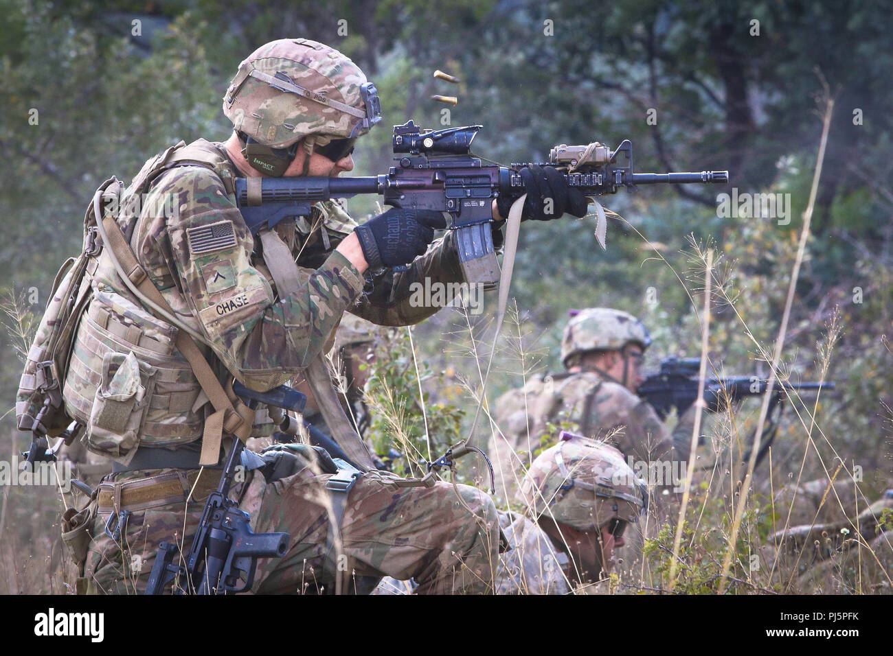 U.S. Army Pvt. Samuel Chase, assigned to Alpha Company, 2nd Battalion ...