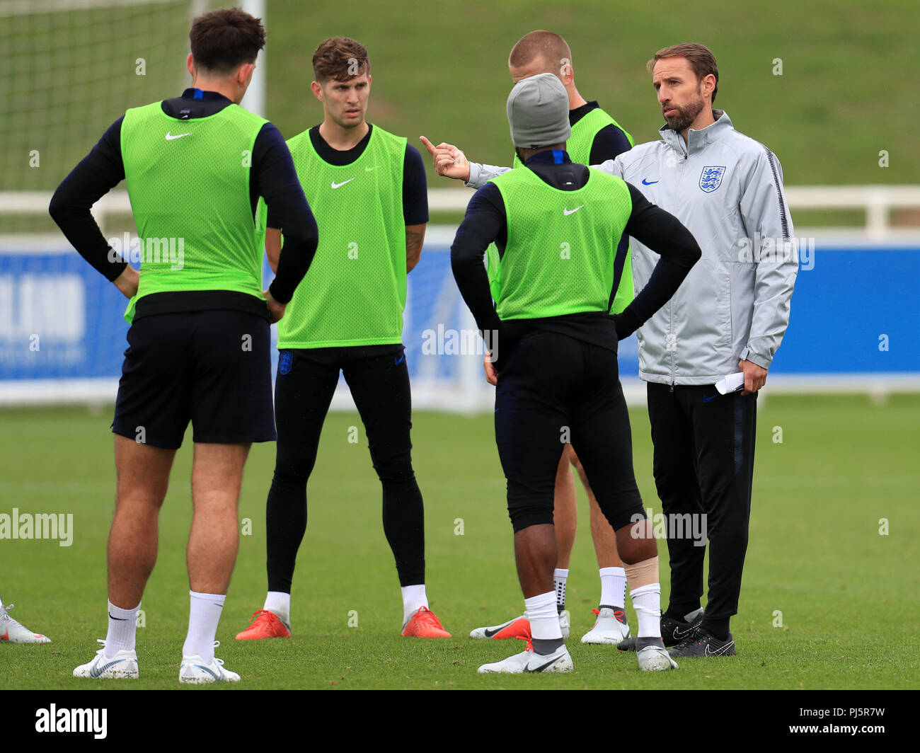 Manager gareth southgate training session st georges park hi-res stock ...