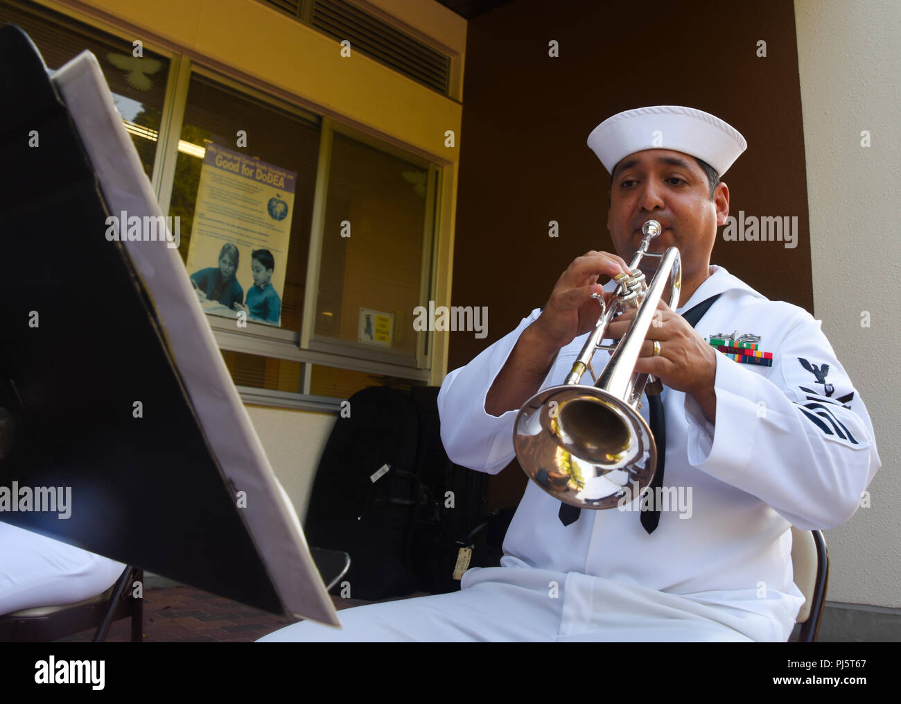 ZUSHI, Japan (Aug. 27, 2018) Musician 1st Class David Gonzalez performs ...