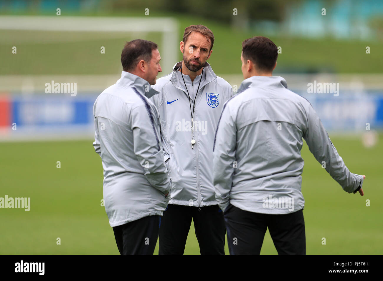 England's (left-right) Steve Holland and Gareth Southgate during a ...