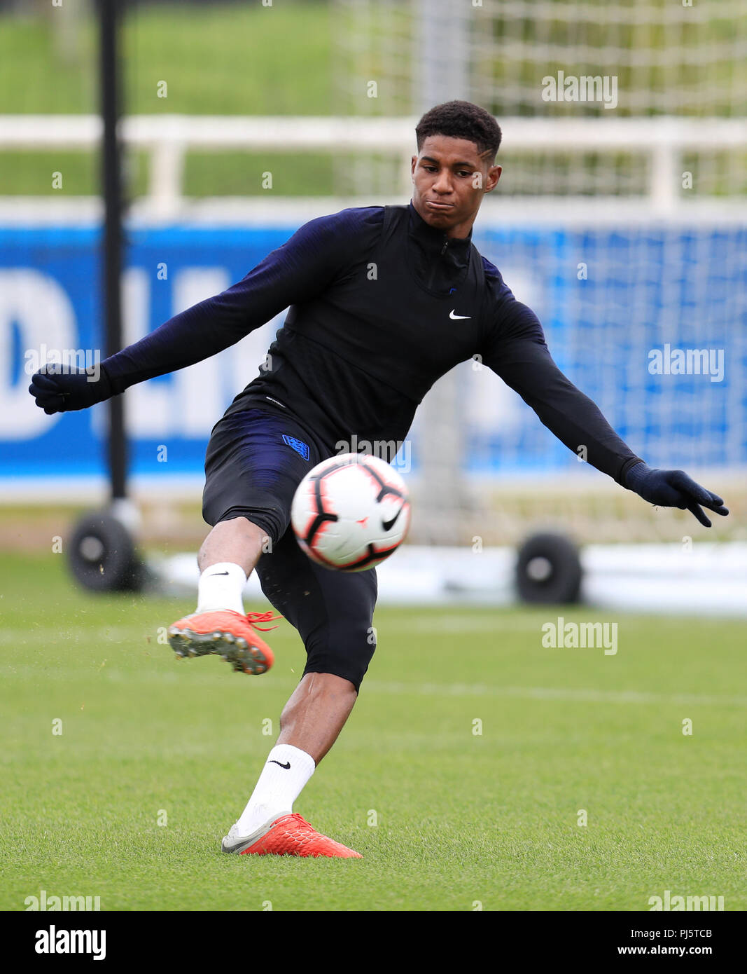 England's Marcus Rashford during a training session at St Georges' Park ...