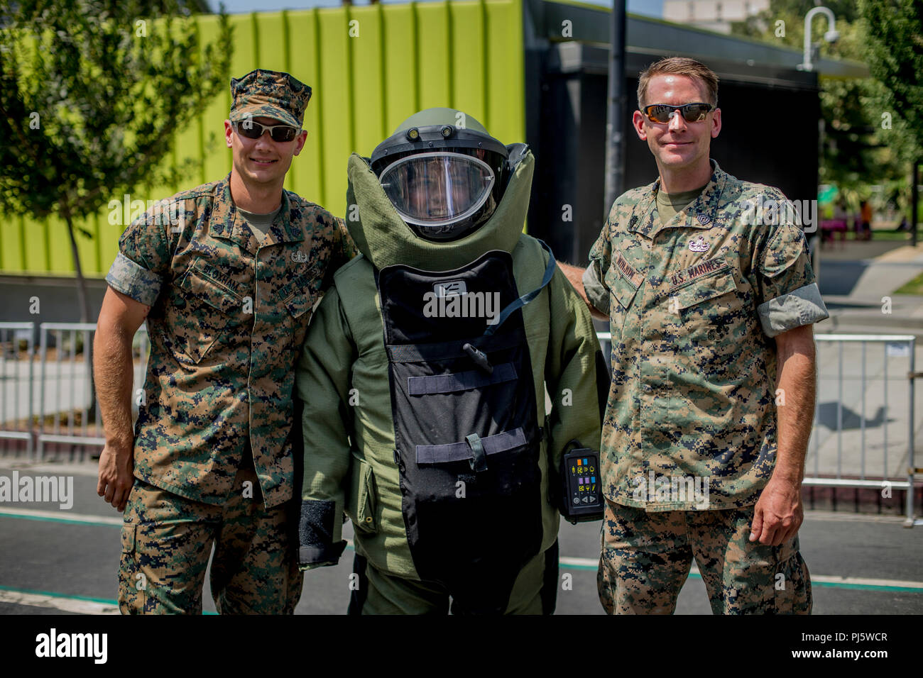 U.S. Marine Corps Sgt. David Bloxham (left) and Gunnery Sgt. Kyle ...