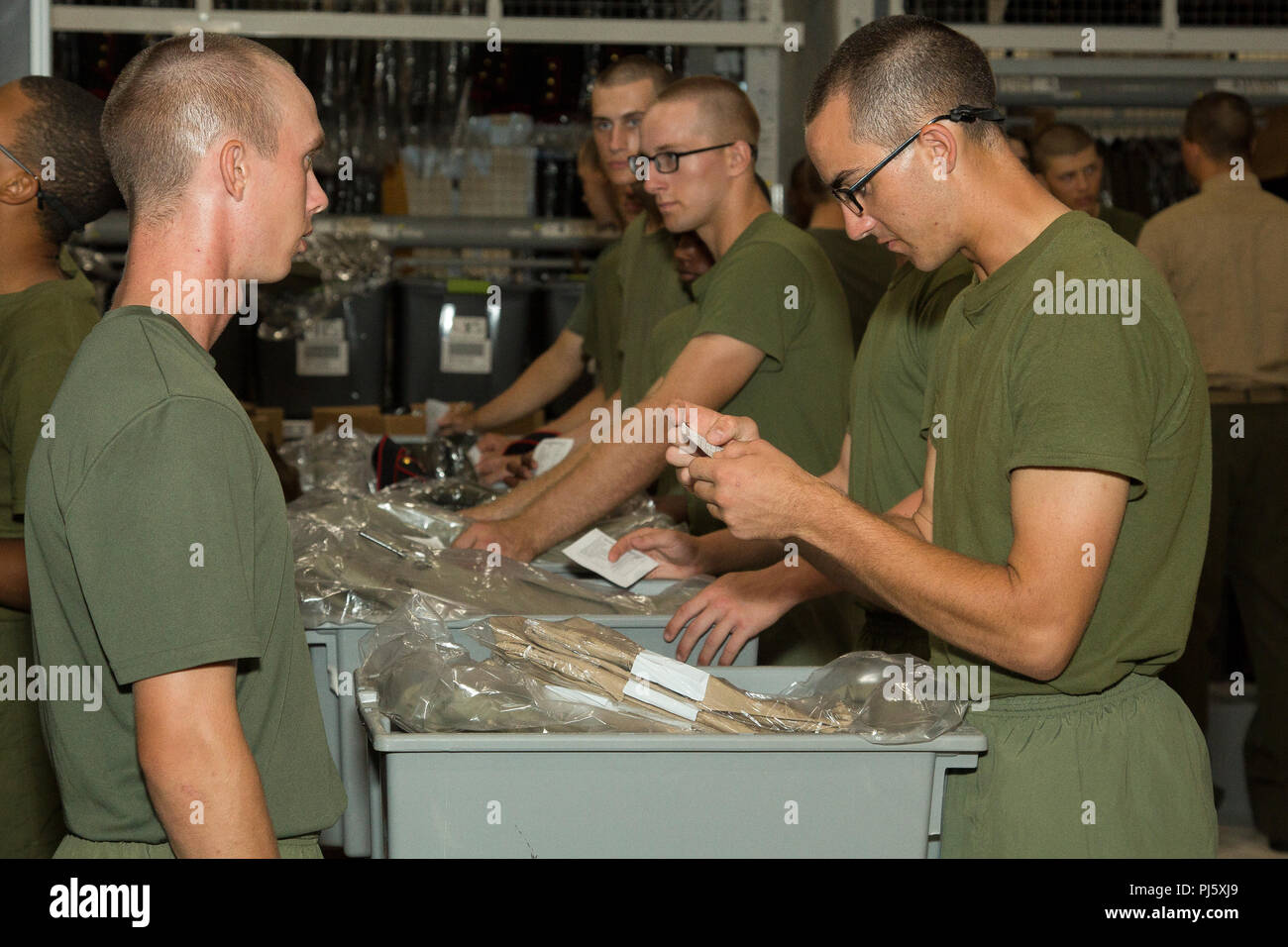 U.S. Marine Corps Recruits with Kilo Company, 2nd Battalion, Recruit ...