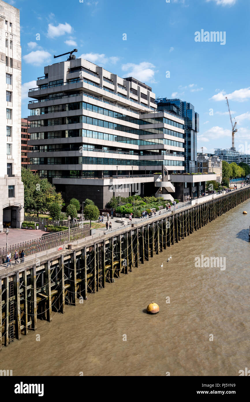 View from London Bridge towards Tower Bridge in London Stock Photo - Alamy