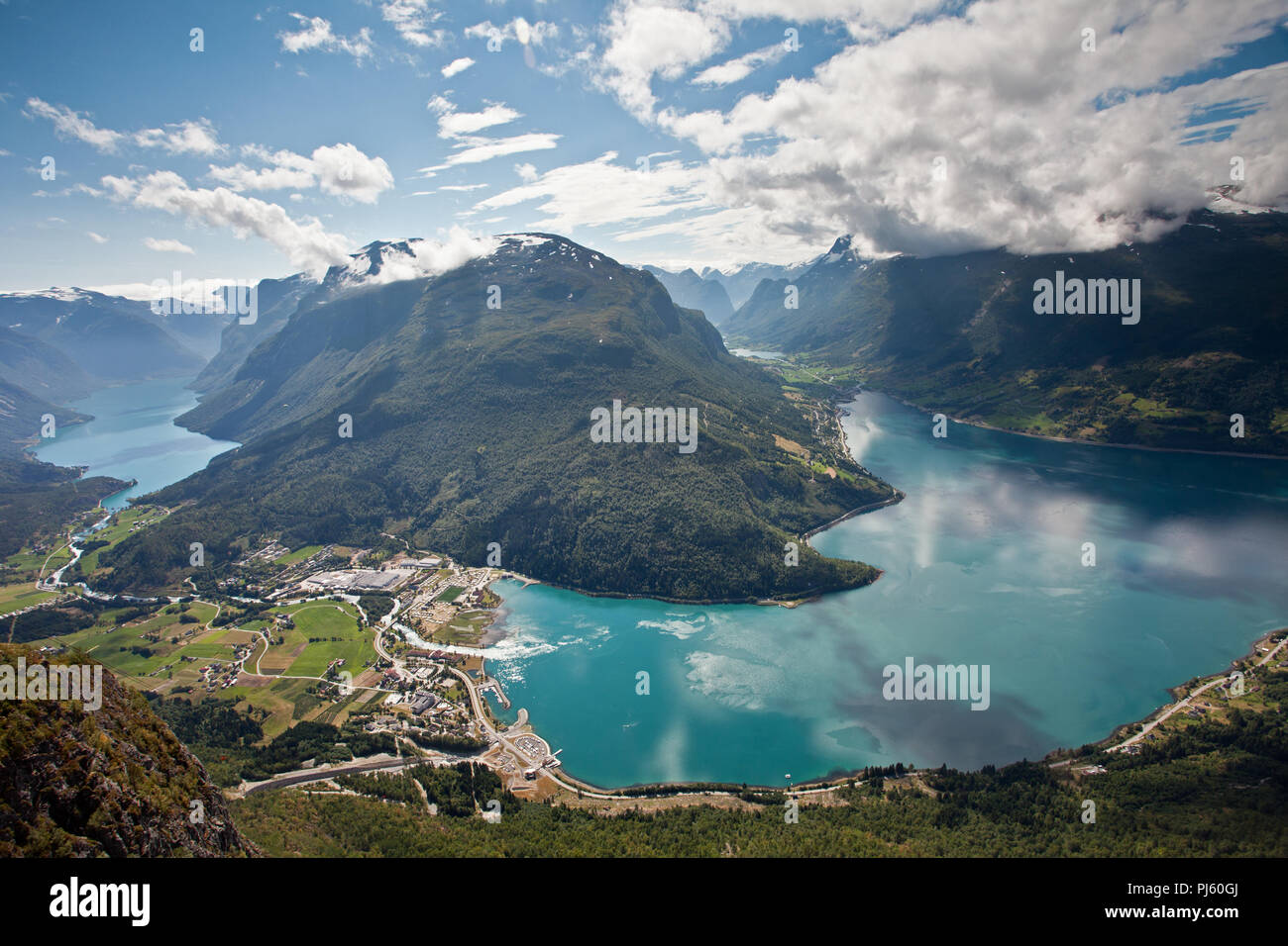 Nordfjord and Loen from Mount Hoven Stock Photo - Alamy