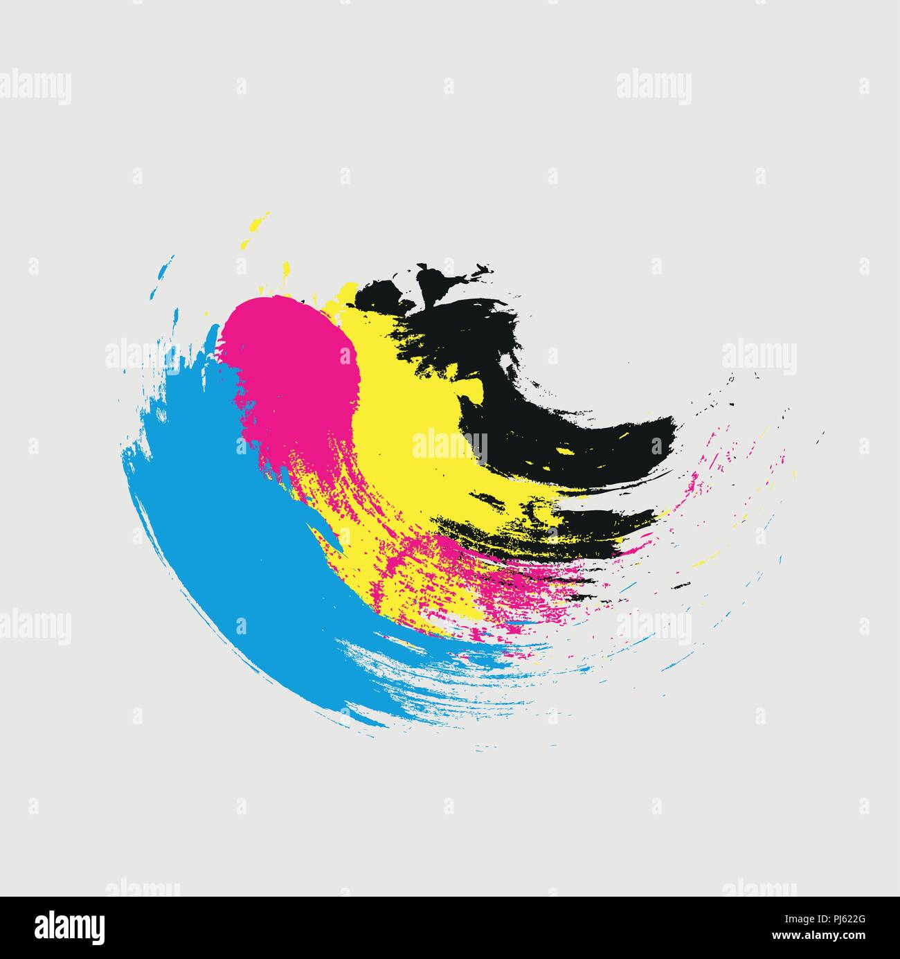 cyan magenta yellow black color wave vector illustration EPS10 Stock ...