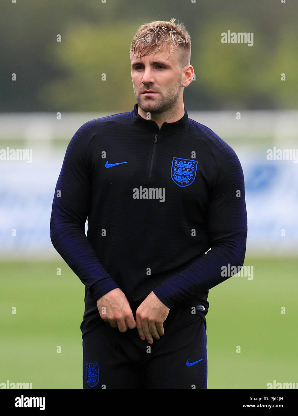 England's Luke Shaw during a training session at St Georges' Park ...