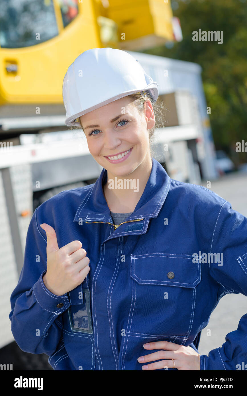young female heavy equipment driver Stock Photo - Alamy