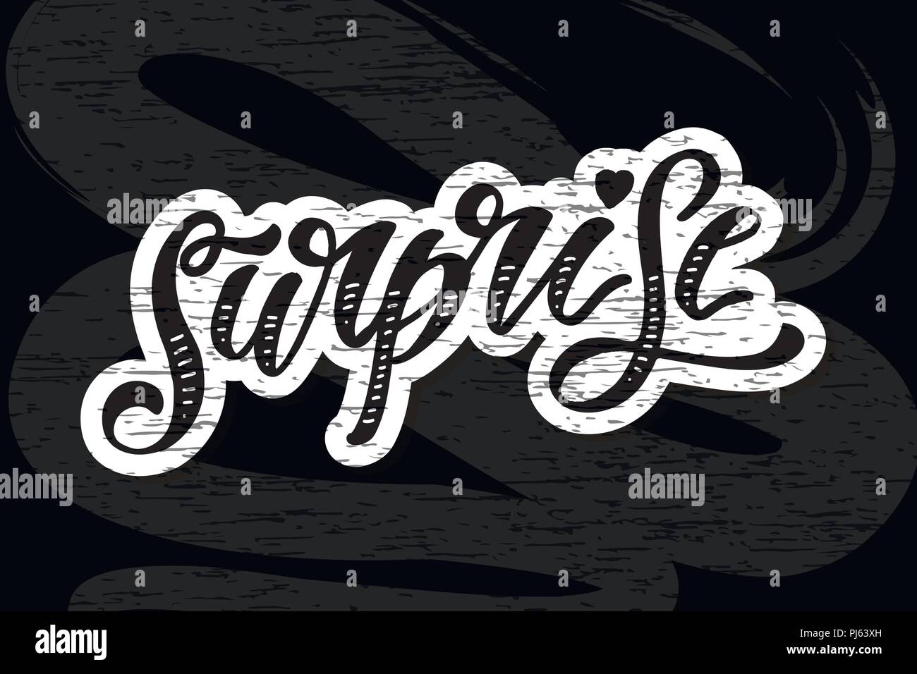 Surprise lettering Calligraphy Brush Text Holiday Vector illustration ...