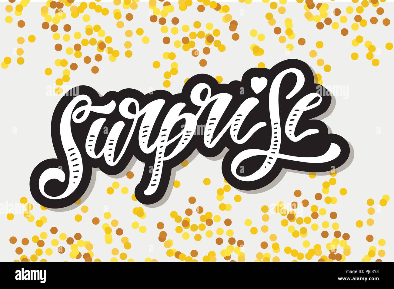 Surprise lettering Calligraphy Brush Text Holiday Vector illustration ...