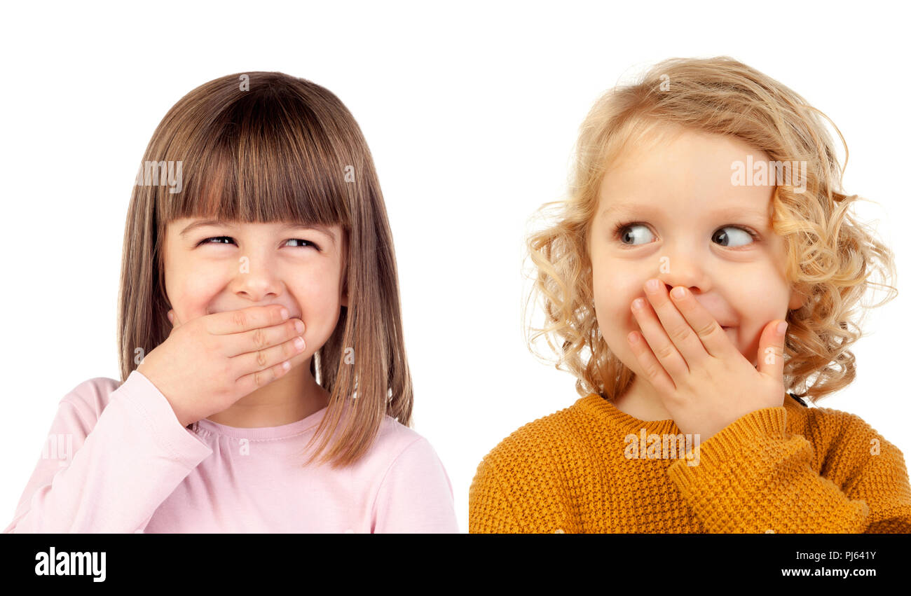 Surprised couple of children Stock Photo - Alamy