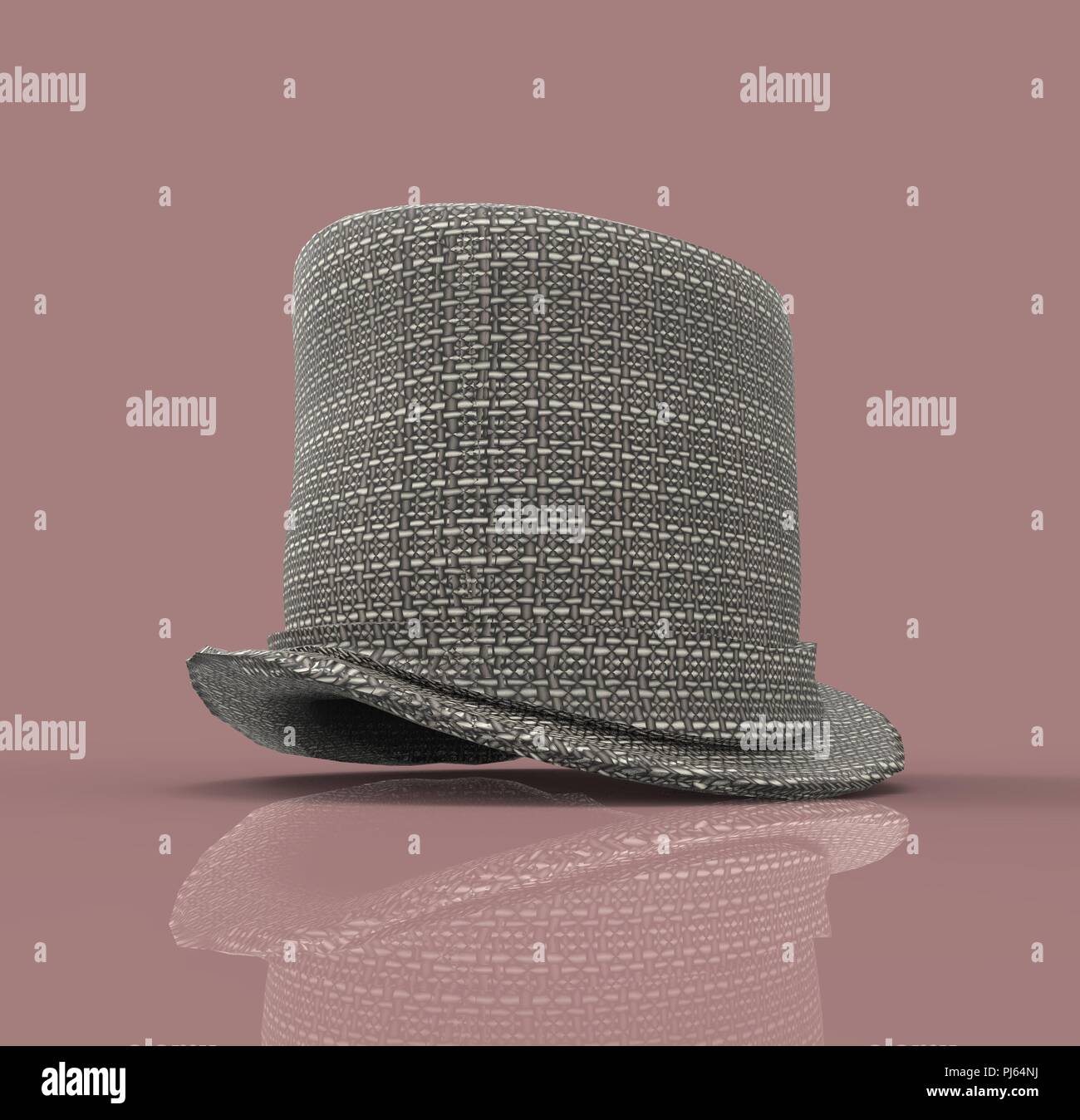 Gray top hat, 3D rendering isolated on a white background Stock Photo ...